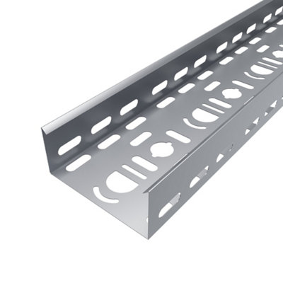 2x 100mm Heavy Duty Cable Tray 3M Length Pre-Galvanised