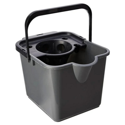 2x 12 Litre Capacity Metallic Coloured Floor Cleaning Mop Buckets With ...