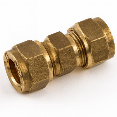 2x 15mm Compression Coupling J603 DZR Brass Fitting - C x C Connector ...