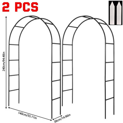 2X 2.4 M Garden Arch Trellis Metal Tubular Frame Climbing Plant