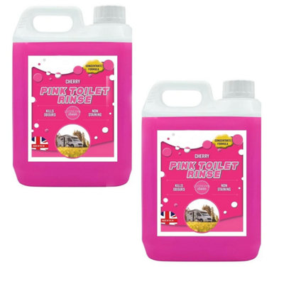 2X 2.5L POWERFUL PINK DISINFECTANT FOR PORTABLE TOILETS & MOTOR HOMES ...