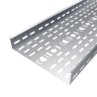 2x 225mm Heavy Duty Cable Tray 3M Length Pre-Galvanised