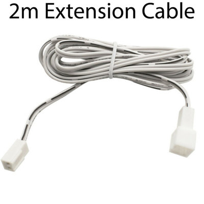2x 2m LED Driver Extension Cable for Lighting - White Power Lead ...
