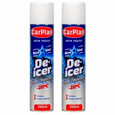 2x 300ml CarPlan De-Icer -20C Spray Vehicle Windshield Antifreeze Ice ...