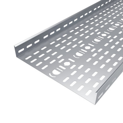 2x 300mm Heavy Duty Cable Tray 3M Length Pre-Galvanised