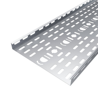 2x 300mm Medium Duty Cable Tray 3M Length Pre-Galvanised