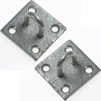 2x 50mm Galvanised Steel Staple on Face Plate Wire Rope Lashing Cable ...