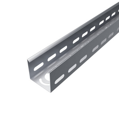 2x 50mm Heavy Duty Cable Tray 3M Length Pre-Galvanised