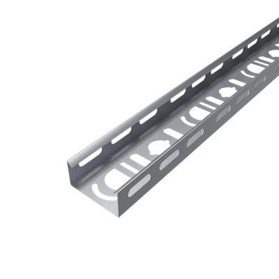 2x 50mm Medium Duty Cable Tray 3M Length Pre-Galvanised