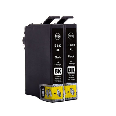 2x 603XL Black Compatible Ink Cartridges