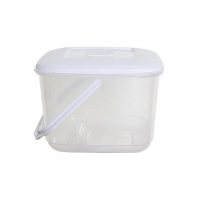 2x 6L Food Storage Container & Handle Kitchen Canister Clear Dry Food ...