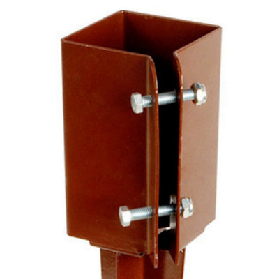 2x 75mm (3") Industrial Fence Post Spike Support 600mm Long (Includes ...