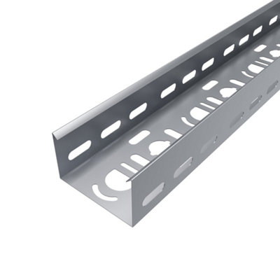 2x 75mm Heavy Duty Cable Tray 3M Length Pre-Galvanised