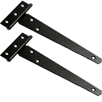 2x 8 Inch x 200mm T Hinges Black Outdoor Gate/Door Garden Shed Tee ...