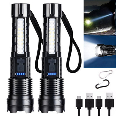 2X 990000000LM Super Bright Flashlight LED Powerful Rechargeable Torch ...