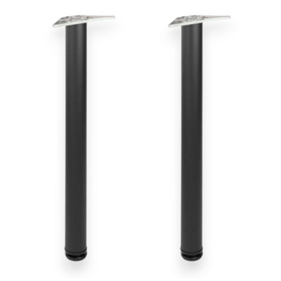 2x Adjustable Steel Table Legs with Mounting Plates, Ideal for Kitchen ...