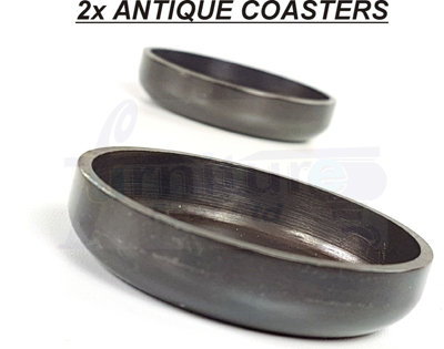 2x ANTIQUE BRASS CASTOR COASTERS FURNITURE GLIDES FLOOR PROTECTOR FOR ...