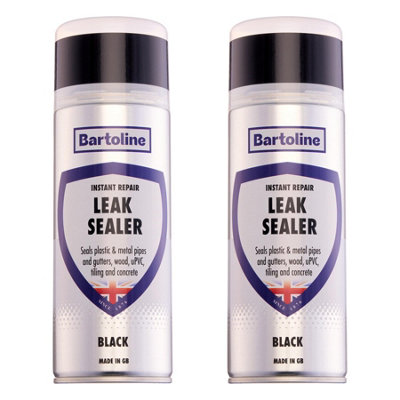 2x Bartoline Leak Sealer Black Waterproof Spray Gutter Pipe Roof Repair ...