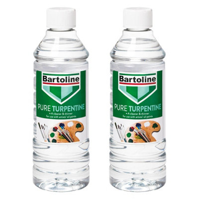 2x Bartoline Pure Turpentine Organic Oil Based Paint Cleaner Thinner 500mL