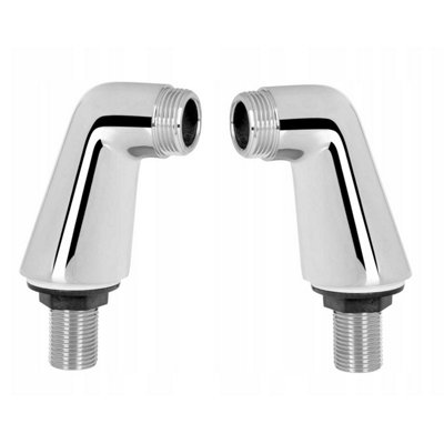 2x Bathroom Deck Mount For Bath Tap Pillar Union Chrome Plated Brass ...
