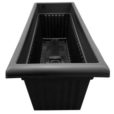2x Black Rectangular 70cm Sovereign Troughs Flower Garden Patio ...