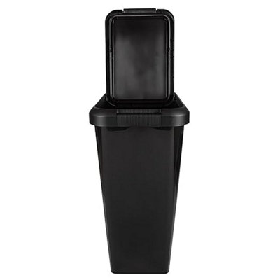2x Black Rubbish Waste Recycling Moda Waste Bin Tall Compact 45L For ...
