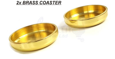 2x BRASS CASTOR COASTERS FURNITURE GLIDES FLOOR PROTECTOR FOR CASTORS ...