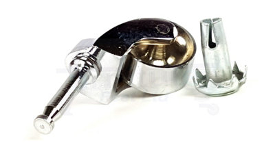 2x CHROME CASTOR & SOCKET 32mm PUSH IN CASTORS. CHROME GRIP NECK ...