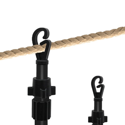 2X CLOTHES WASHING LINE PROP POLE HEAVY DUTY TELESCOPIC SUPPORT ...