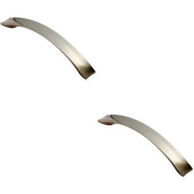 2x Concave Bow Cabinet Pull Handle 198 x 23mm 160mm Fixing Centres ...