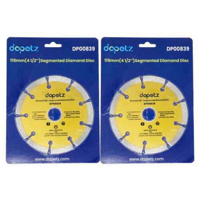 2x Diamond Cutting Disc 115mm Angle Grinder Blade Segmented Brick Concrete
