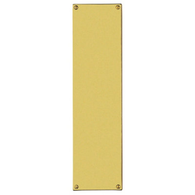 2x Flat 1.5mm Door Finger Plate 304 x 77mm Polished Brass Protective ...