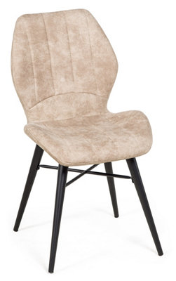 2X Florence Dining Chairs, Fabric Chairs, Metal legs Set of 2