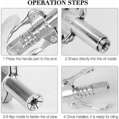 2X G Coupler For Grease Gun With Flexible Hose, With All 1/8 Grease ...