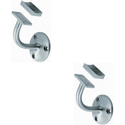 2x Handrail Bracket Saddle Suits 38mm Diameter Handrail Satin Stainless ...