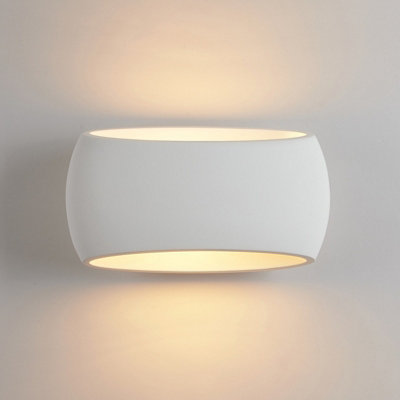 2X HARPER LIVING Wall Lights, Indoor Wall Sconce Lamp with White Oval ...