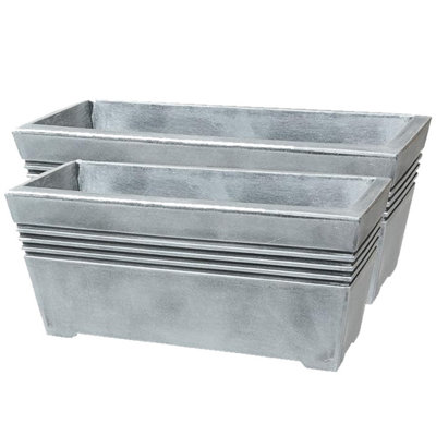2x Home Garden Trough Venice Planters For Flowers & Plants at B&Q