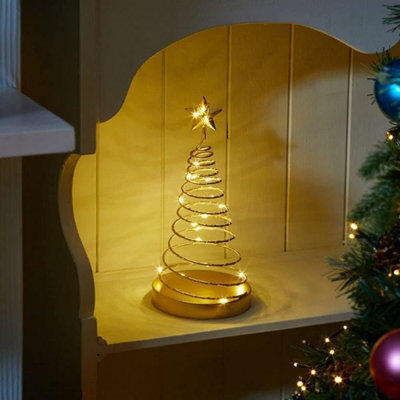 2x Light Up Spiral LED Christmas Tree Decorations