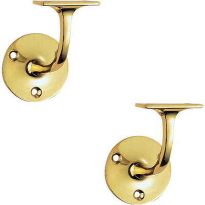 2x Lightweight Handrail Bannister Bracket 72mm Projection Polished ...