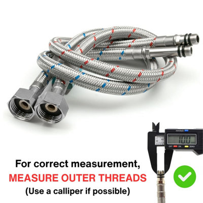 2x M10 (10mm) x 1/2 BSP (500mm) Flexible Tap Connector Flexi Pipe for ...
