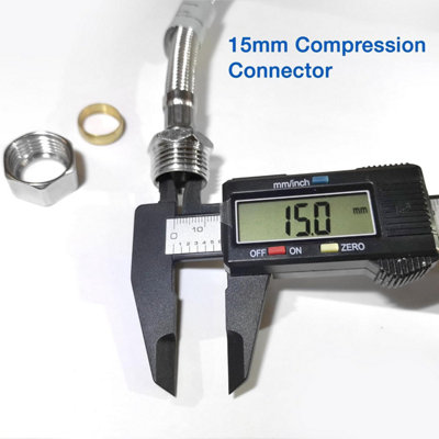 2x M10 (10mm) x 15mm Compression (500mm long) Flexible Tap Connector ...