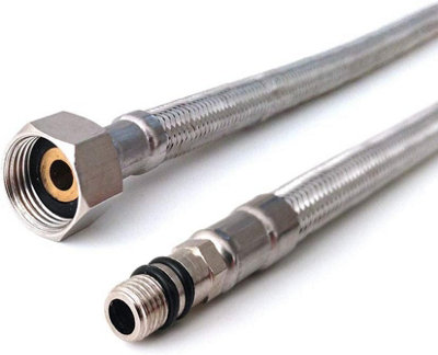 2x M10 (10mm) x 3/8 BSP (300mm) Flexible Tap Connector Flexi Pipe for ...