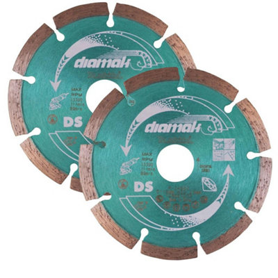 2x Makita D-61123 SEG Diamond Cutting Disc 115mm Blade Concrete Stone ...
