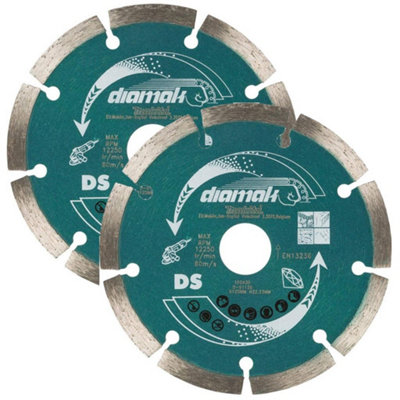 2x Makita D-61139 SEG Diamond Cutting Disc 125mm Blade Concrete Stone ...