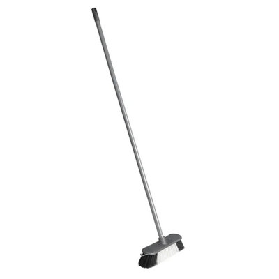 2x Metallic Grey 3pcs Sweeping Broom With Stiff Nylon Bristles With ...