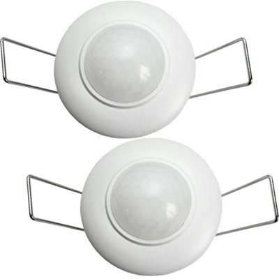 2x Mini Adjustable PIR Occupancy Sensor Auto Timer Reset Ceiling Light ...