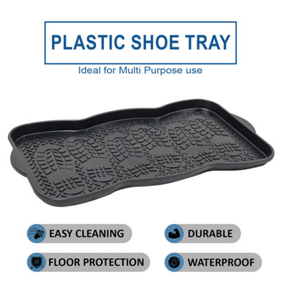 2X Multi Purpose Plastic Shoe Tray Wellies Boots Garden Plants Pet Home ...