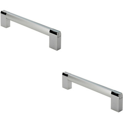 2x Multi Section Straight Pull Handle 224mm Centres Polished Matt Satin ...
