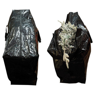 Buy 2x Multipurpose Black Storage Bags with Zip, Carry Handles & Label ...