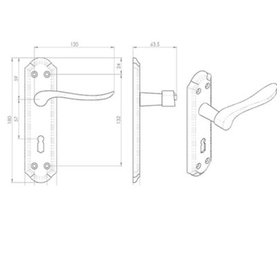 2x PAIR Curved Lever on Sculpted Edge Backplate 180 x 48mm Satin ...